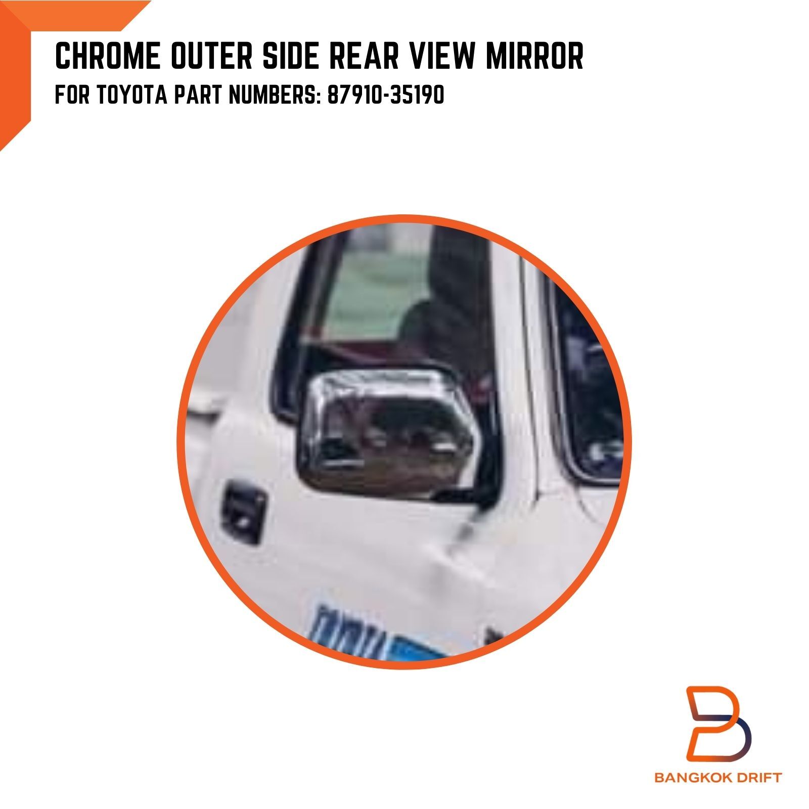 RH Right Chrome Wing Side Mirror For Toyota Pickup LN85 LN106 Surf ...