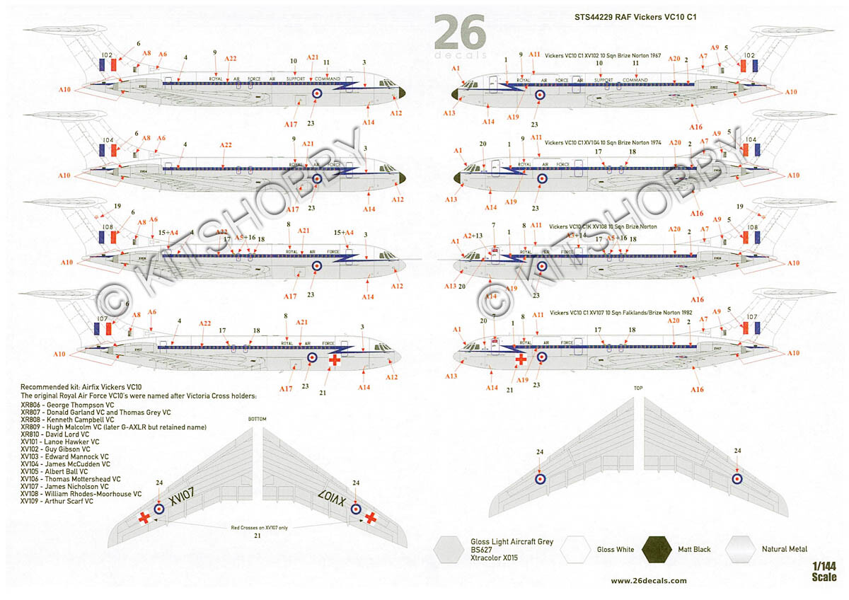26Decals 1/144 Vickers VC10 in Royal Air Force (RAF) Decals | eBay