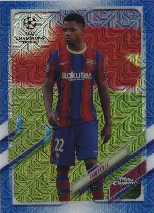 2020-21 Topps UCL Japan Edition - Ansu Fati #15 Chrome Blue Refractor ...