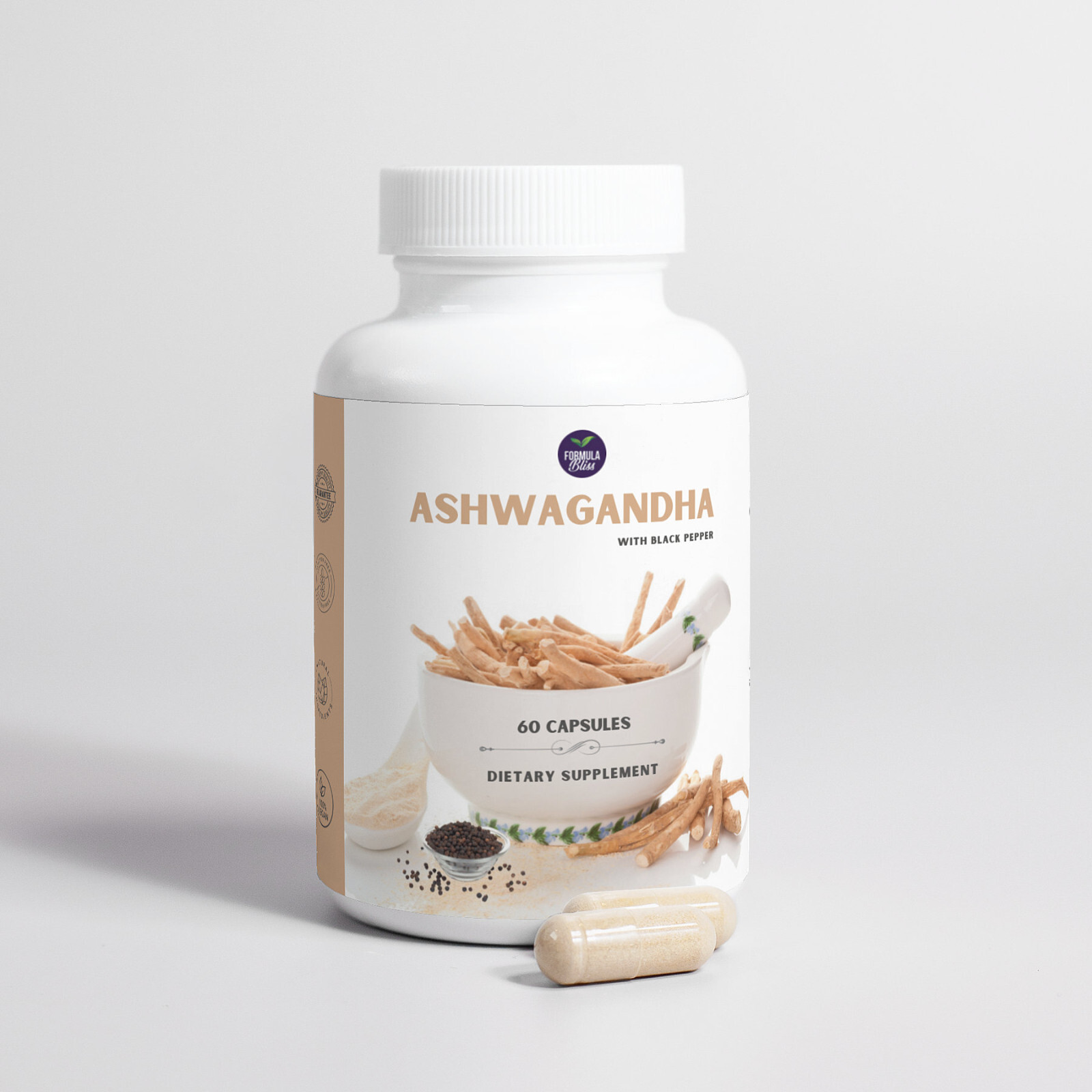 Organic Ashwagandha Root capsules (Withania Somnifera) made in USA, Lab ...