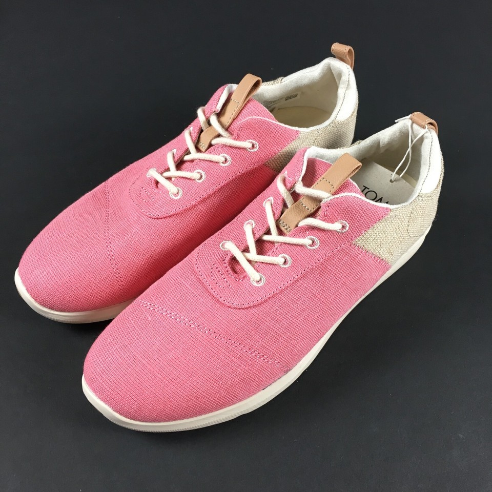 NEW Toms Heritage Cabrillo Women 11 Pink Canvas Lace Up Lifestyle Sneaker Shoe | eBay
