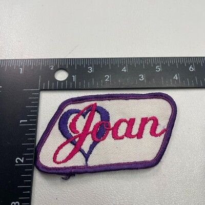 VINTAGE Purple Heart Pink Letter JOAN Name Patch C39O | eBay