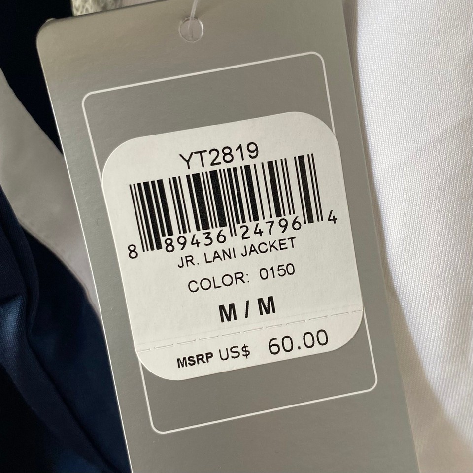 NEW ASICS Junior's Lani Track Jacket Size Medium Navy Blue Sports Full ...