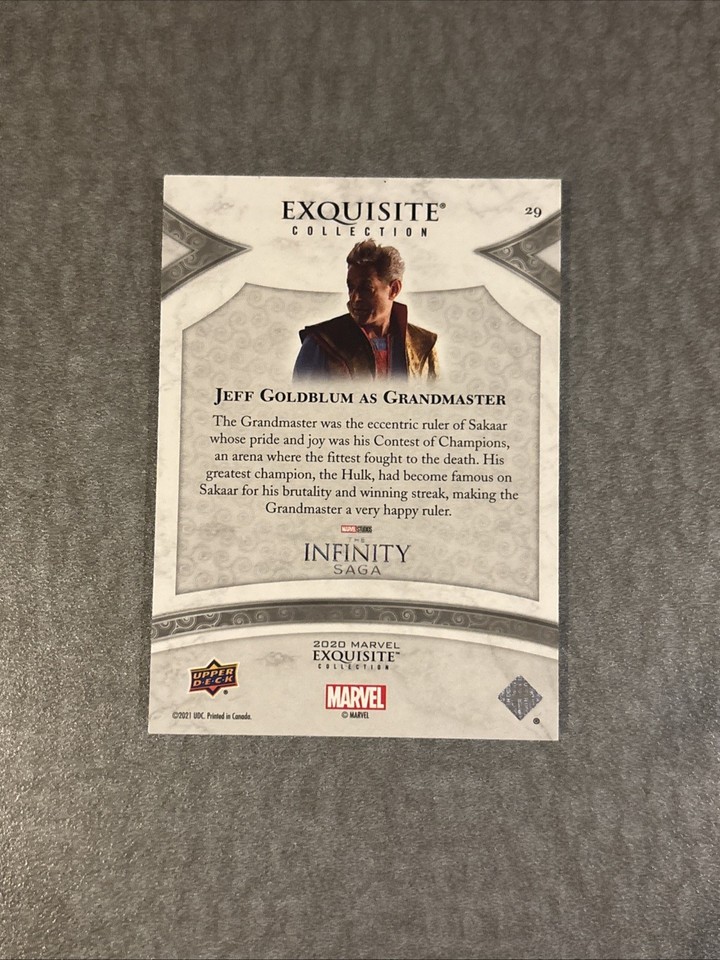 Jeff Goldblum as Grandmaster 2021 UD Marvel Black Diamond Exquisite ...