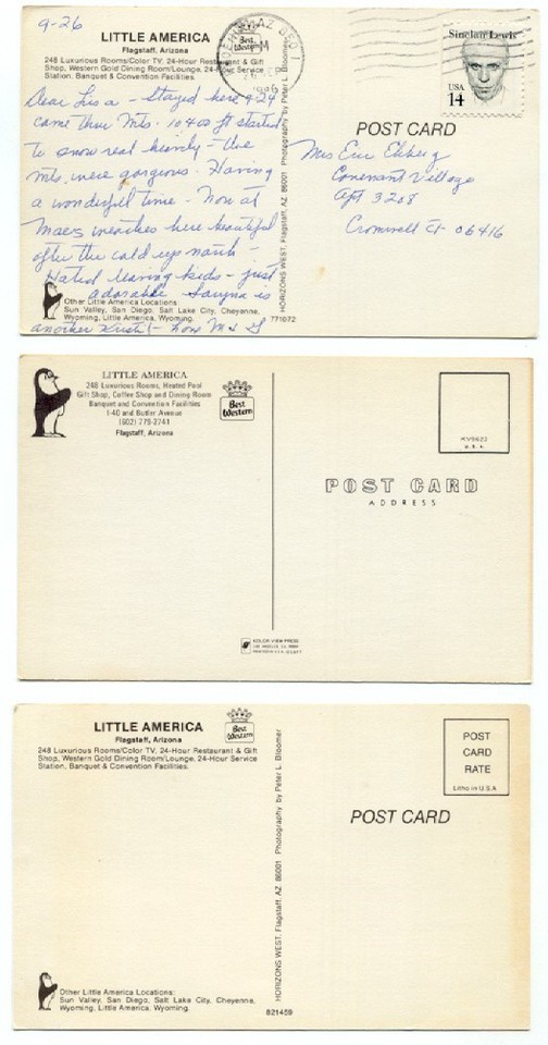 Flagstaff AZ Little America Lot of 3 Chrome Postcards Arizona | eBay