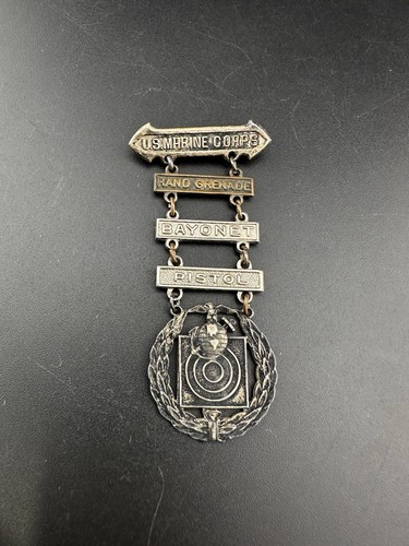 Vintage WWII U. S. Marine Corps Marksmanship Badge with Three Hangers | eBay