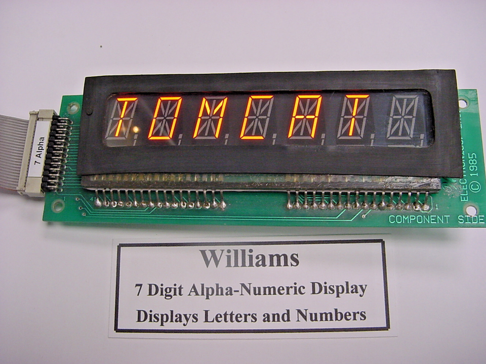 Williams Pinball 7 Digit Alpha Display, System 11 Games, Guaranteed 100 ...