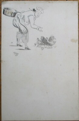 Chef Chasing Chickens 1910 French Menu Blank - Appay/Artist-Signed | eBay