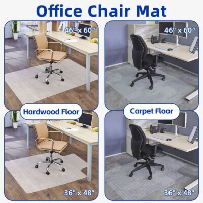 Chair Mat Computer Desk Office Chair Mat for Hard/Carpet Floor 36 x 48 ...