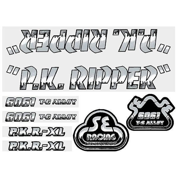 SE Racing - P.K. Ripper Decal set - Drippy Font - Black/Silver | eBay