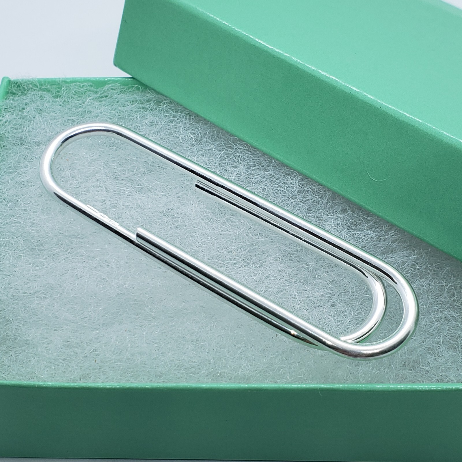 925 Sterling Silver Large Paper Clip Money Clip Made in Italy 2 3/8 x 5 ...
