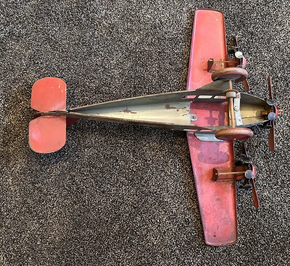 Rare Antique Steelcraft Pressed Steel Army Scout Plane Toy Airplane ...