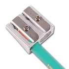 Double Hole METAL PENCIL SHARPENER 8/10mm Manual Twin Office Sharpen ...