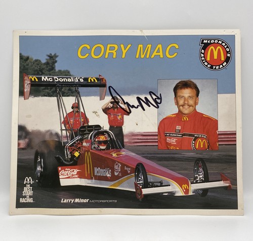 1994 NHRA Cory Mac Signed Autographed Photo McDonalds Drag Racing Team ...