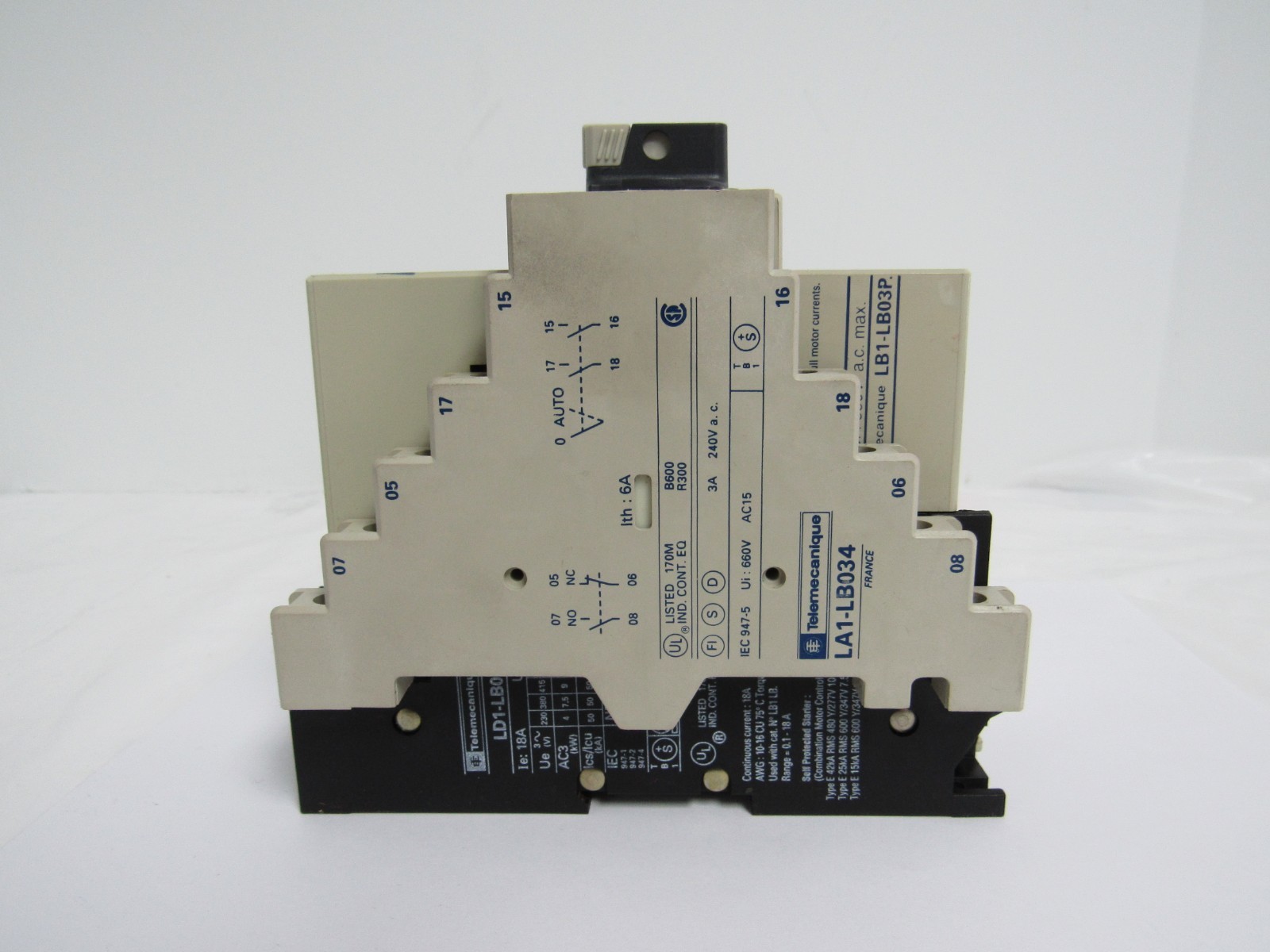TELEMECANIQUE LD1-LB030, LB1-LBO3P08, AND LA1-LB034 INTEGRAL 18 MOTOR ...
