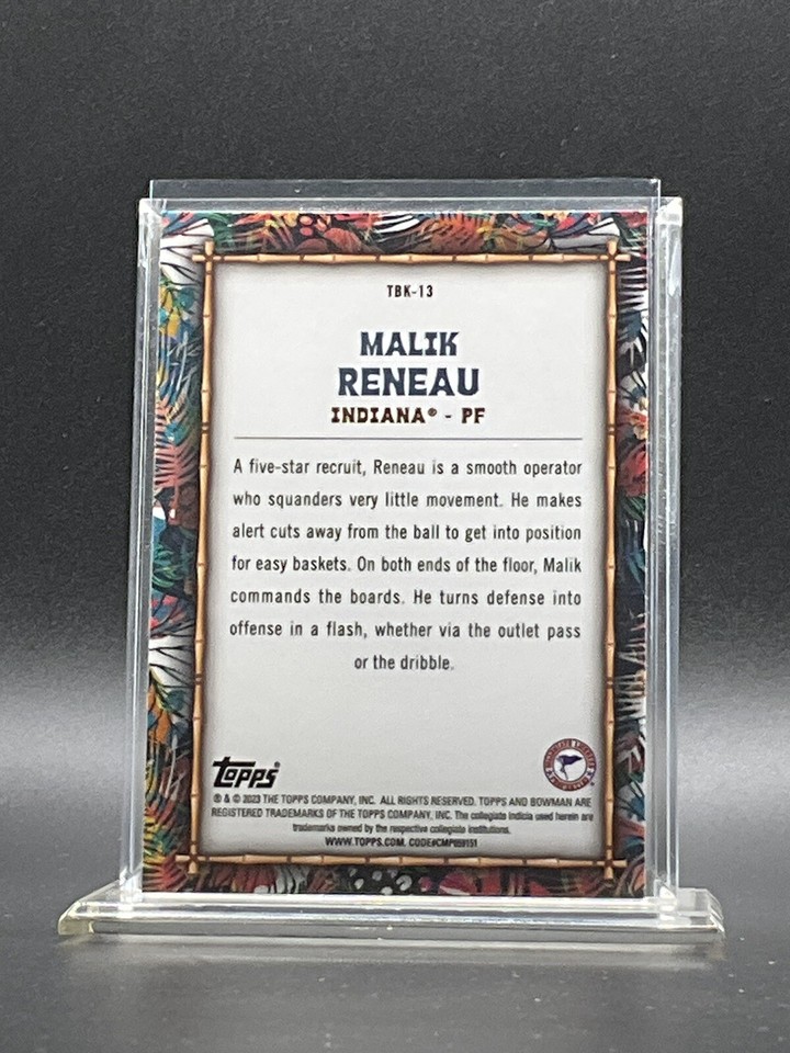 2022-23 BOWMAN U UNIVERSITY CHROME MALIK RENEAU THE BIG KAHUNA INSERT ...