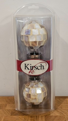 Kirsch Finials Mother Of Pearl & Brushed Copper Mosaic Curtain Rod Ends ...