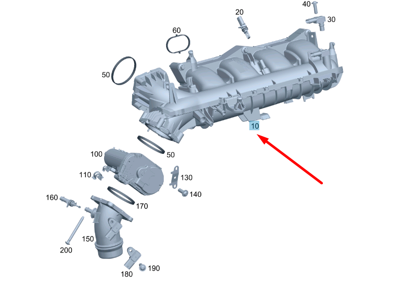 MB E W213 Intake Manifold Charge Air Distribution A2740900237 NEW ...