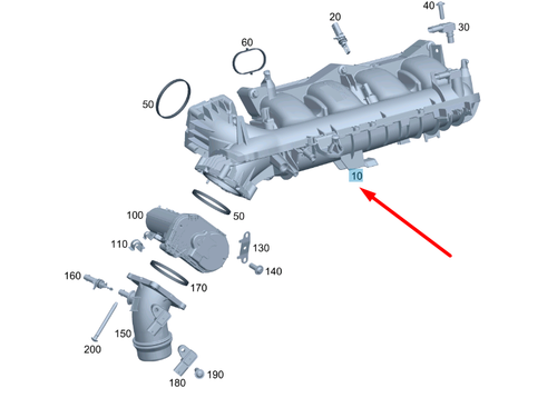 MB E W213 Intake Manifold Charge Air Distribution A2740900237 NEW ...