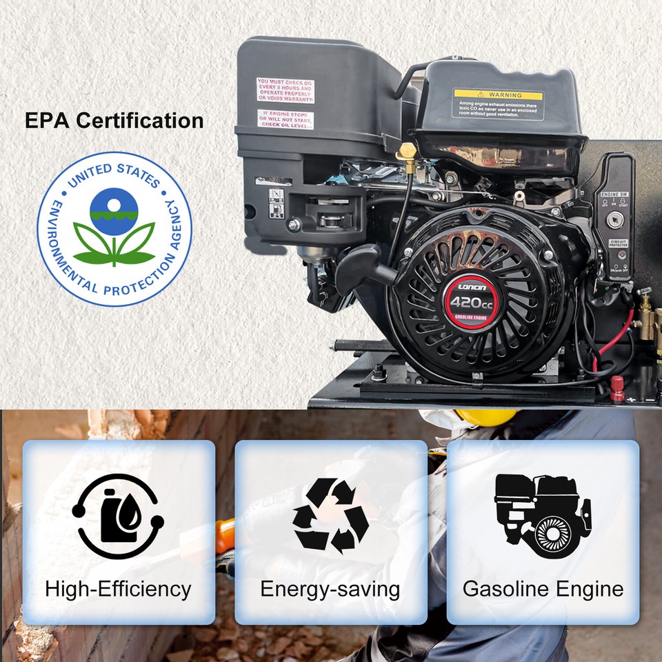 13HP Horizontal Gas-Powered Air Compressor 420CC Engine 30Gal Tank ...