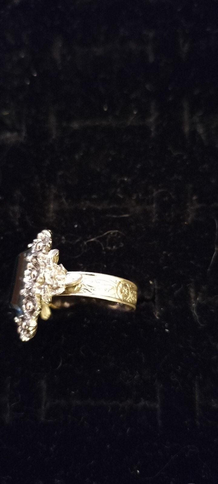 BVintage SARAH COV Silver Tone Ring With Blue Glass Stone With ...