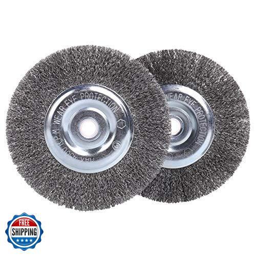 6 inch Wire Wheel for Bench Grinder,Coarse Crimped Wire 0.012-Inch with ...