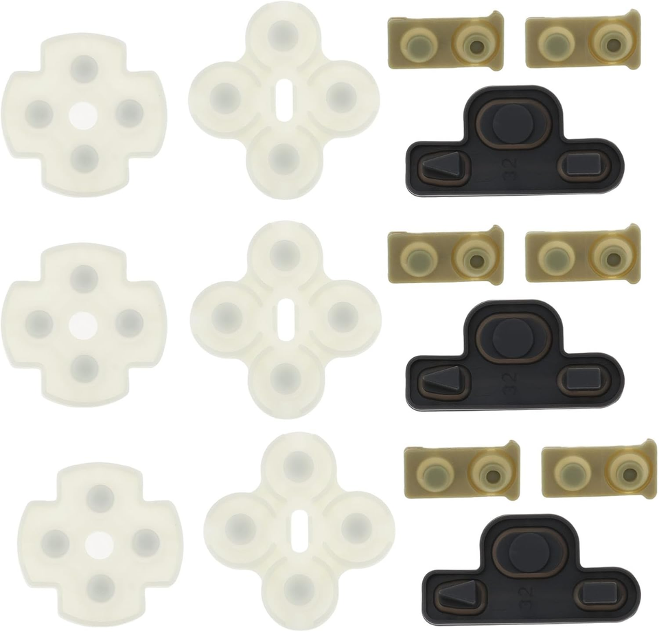 3 Sets Controller Conductive Button Rubber Pads Compatible with Sony ...