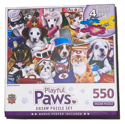 Playful Paws 550 Piece Jigsaw Puzzle w/ 4 Sorter Trays | eBay