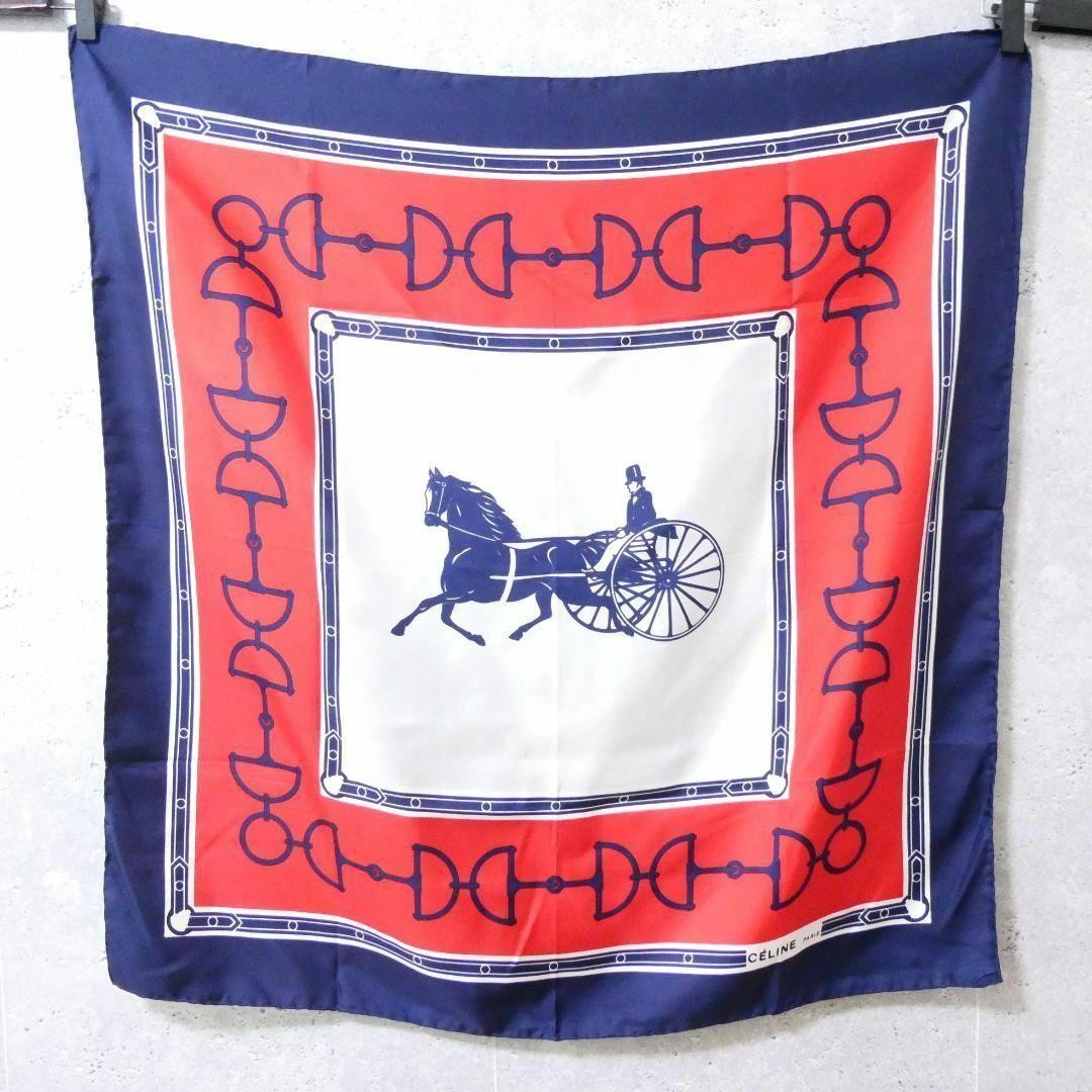 Authentic Celine 100% Silk Horsebit Pattern Scarf Mul… - Gem