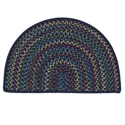 Farmhouse Hearth Rug Half Moon Semi Circle Navy Braided Multi Colors | eBay
