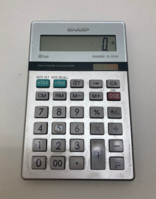 Calculator Sharp Elsimate EL-334M 10 Digit Twin Power Solar Desk Basic ...