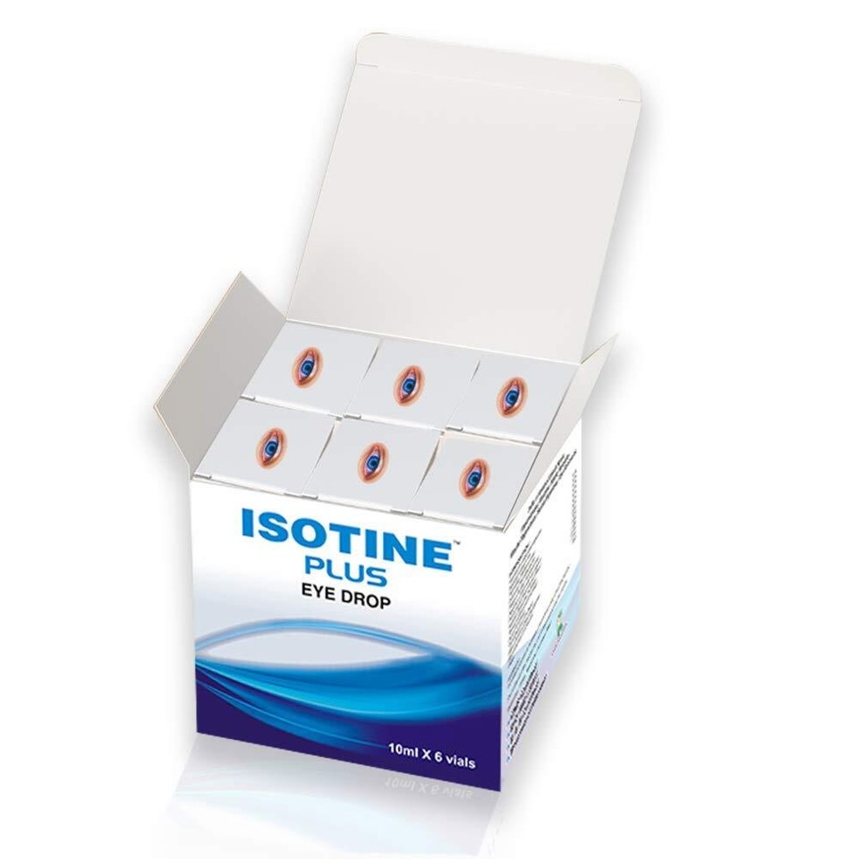 (Pack of 6) Isotine Plus Eye Drop Pure Herbal and 100% Genuine Eye ...