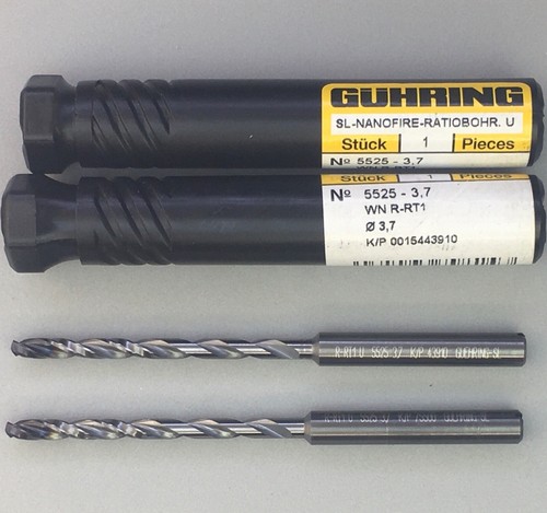 GUHRING 5525-3,7 Solid Carbide Coolant Fed Twist Drill WN R-RT1 3.7mm🎯 ...