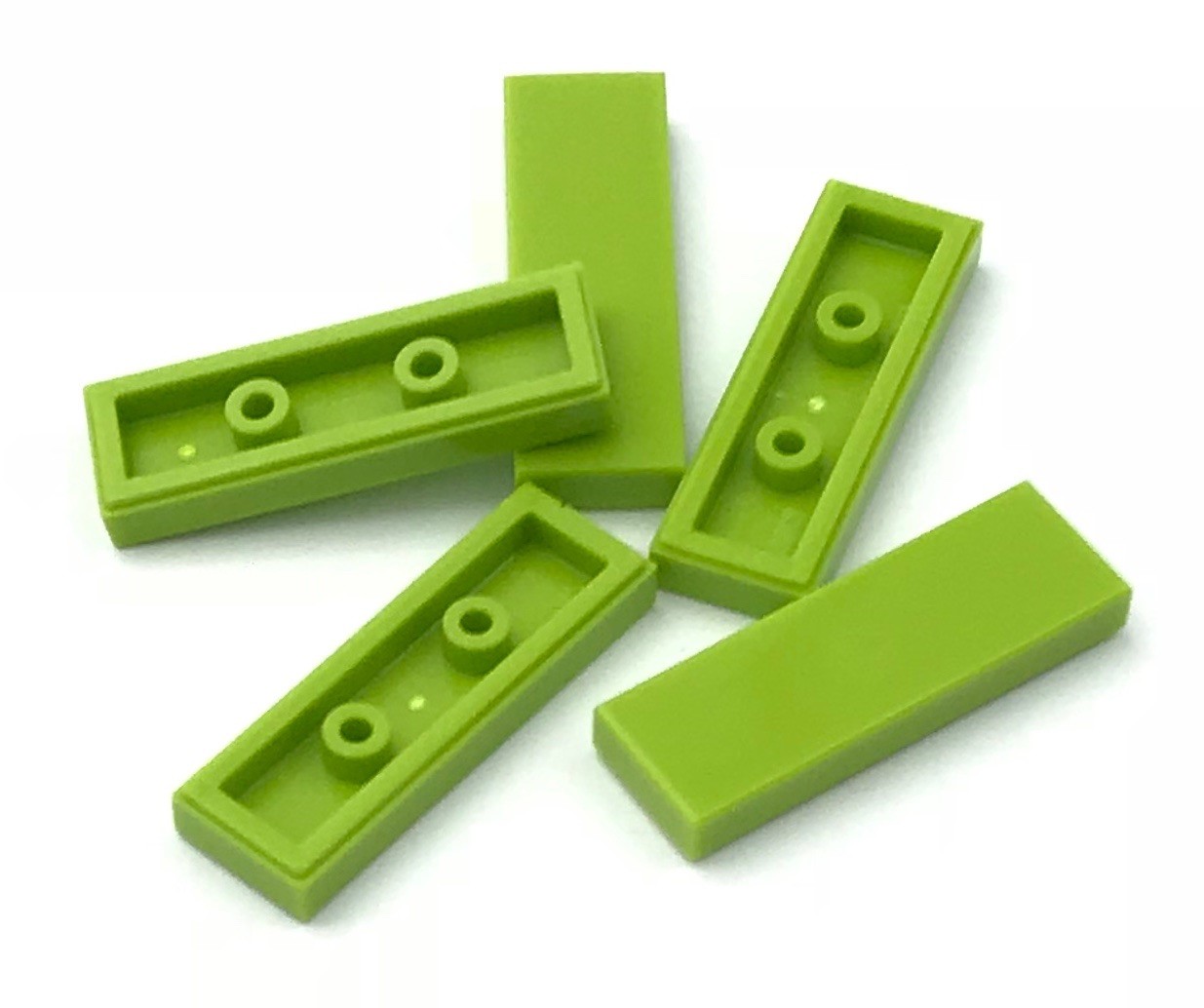 Lego 5 New Lime Tiles 1 x 3 Flat Smooth Pieces | eBay