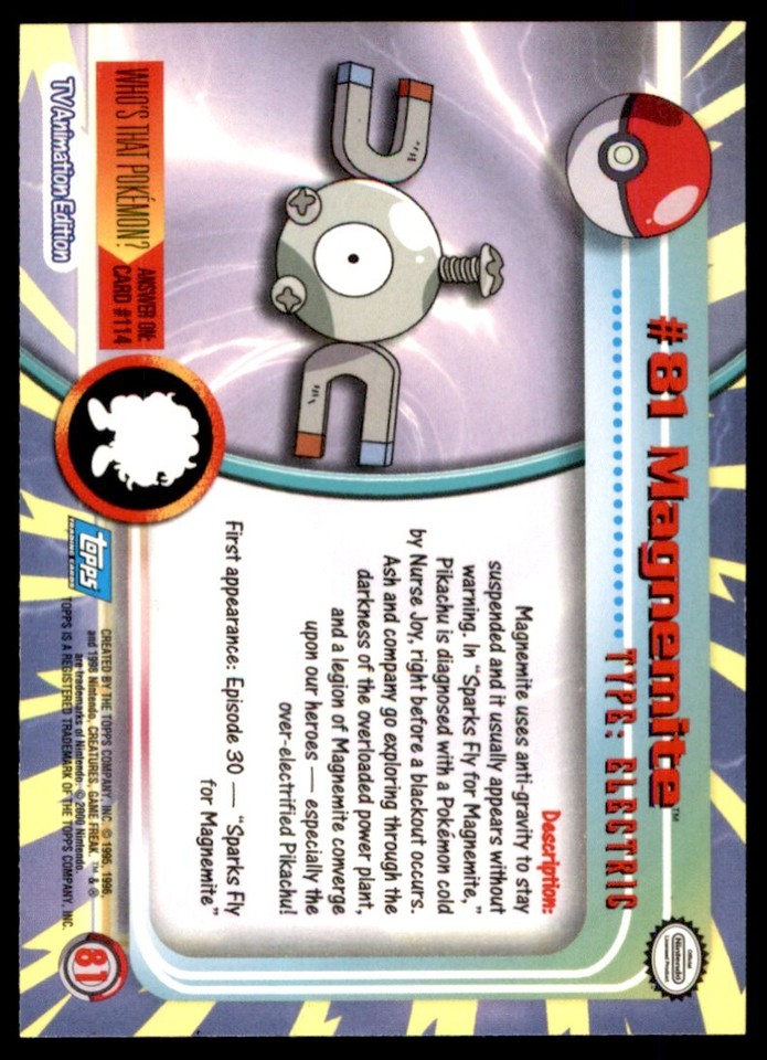 Pokemon Topps Magnemite #81 Light Play | eBay