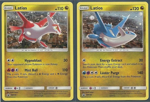 Latias + Latios HOLO Pokemon SM135 SM136 Black Star Promo Set Dragon ...