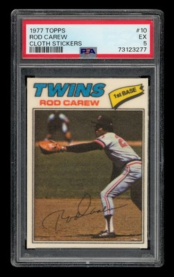 1977 Topps Cloth Stickers Set-Break # 10 Rod Carew PSA 5 EX | eBay