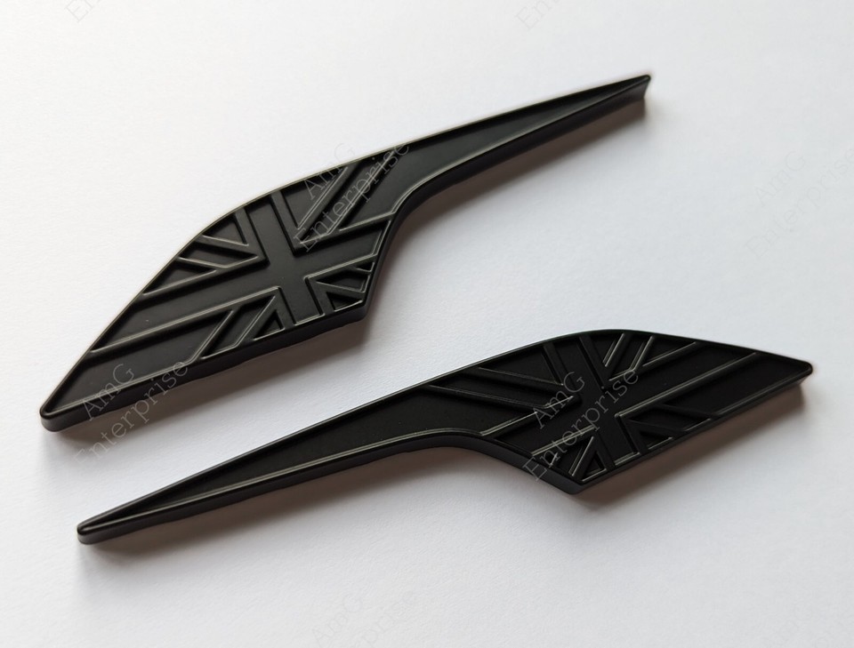 Matte Black Side Wing Fender Badges Union Jack for Ford Fiesta Focus ...