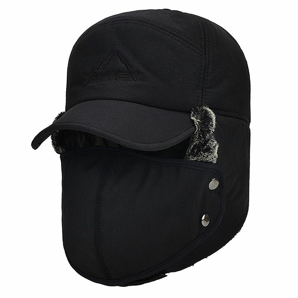 Men Women Winter Warm Thick Hat Ear Flap Ski Face Full Cover Cap US | eBay