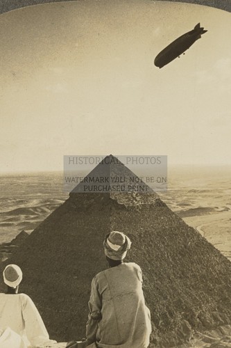 THE GRAF ZEPPELIN FLYING OVER CAIRO EGYPT GREAT PYRAMIDS 1931 4X6 PHOTO ...