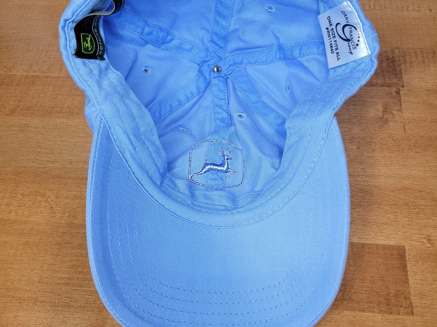 John Deere Light Blue Embroidered Baseball Hat Cap Ad… - Gem