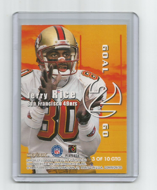 RANDY MOSS / JERRY RICE 1999 SKYBOX DOMINION GOAL 2 GO INSERT CARD ...