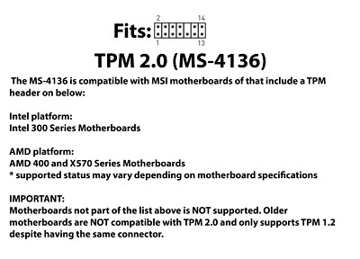 MSI MS-4136 TPM 2.0 Module (14 Pin 14-1) | Grelly UK