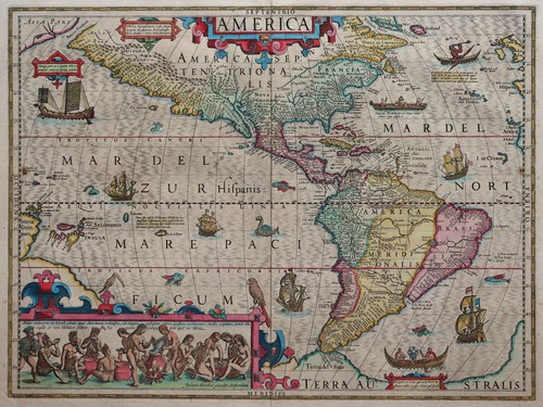 America - Hondius 1623 - Rare, Important Map of North & South America ...