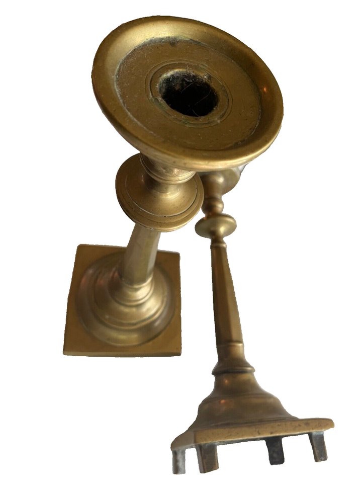 Pair of Antique Rare 18th Century Russian Heavy Brass Shabbat ...