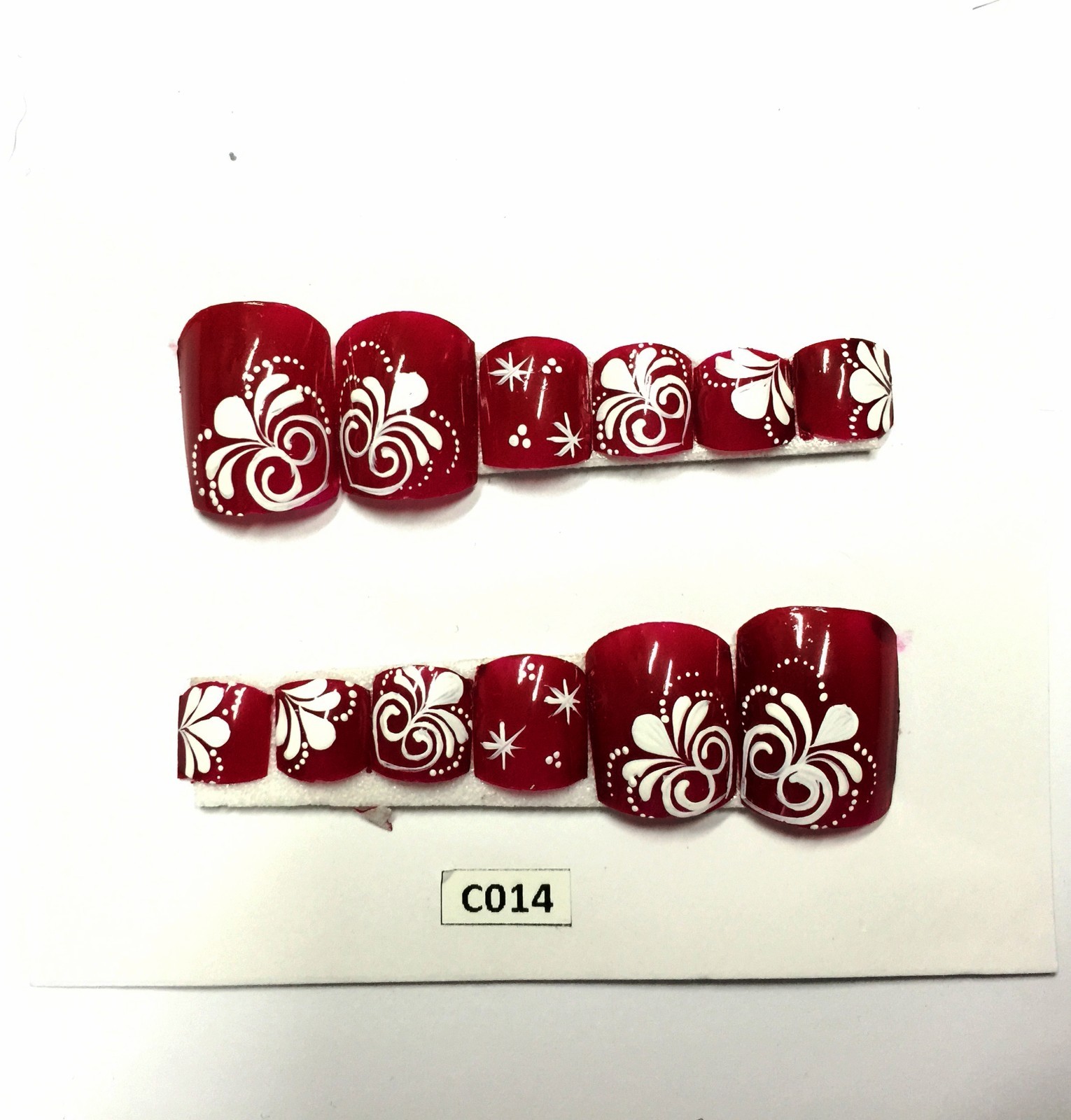 False Fake Art Nails Artificial Design Nail DIY HANDMADE Free Glue Nail ...