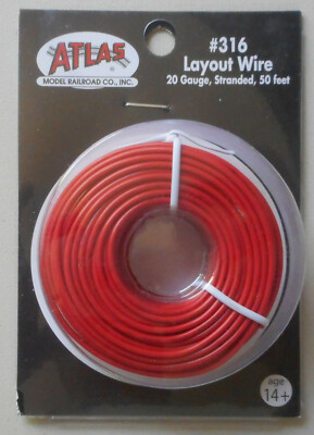 Red Layout Wire 20 Gauge HO N SCALE ATLAS 316 TRAIN TRACKS LAYOUT 50 ...
