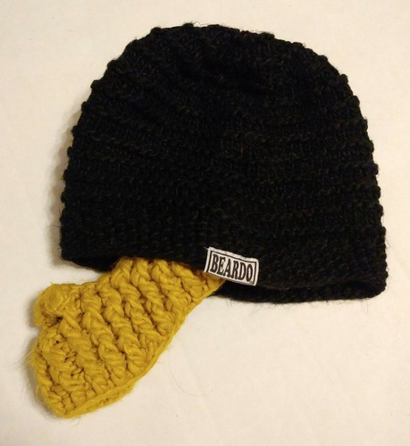 Beardo Beanie Beard Hat Acrylic Black with Blond Beard | eBay