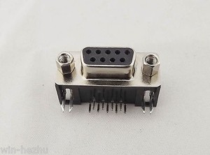 D-Sub DB9 9 Pin Female Right Angle RS232 Serial PCB Connector Solder ...