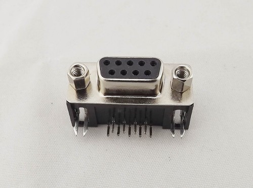 D-Sub DB9 9 Pin Female Right Angle RS232 Serial PCB Connector Solder ...